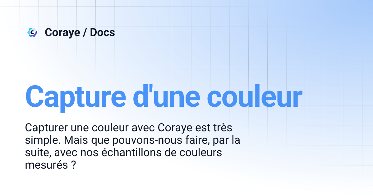 Capture d'une couleur | Coraye / Docs