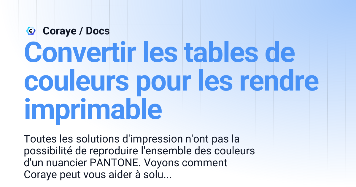 Convertir les tables de couleurs pour les rendre imprimable | Français ...