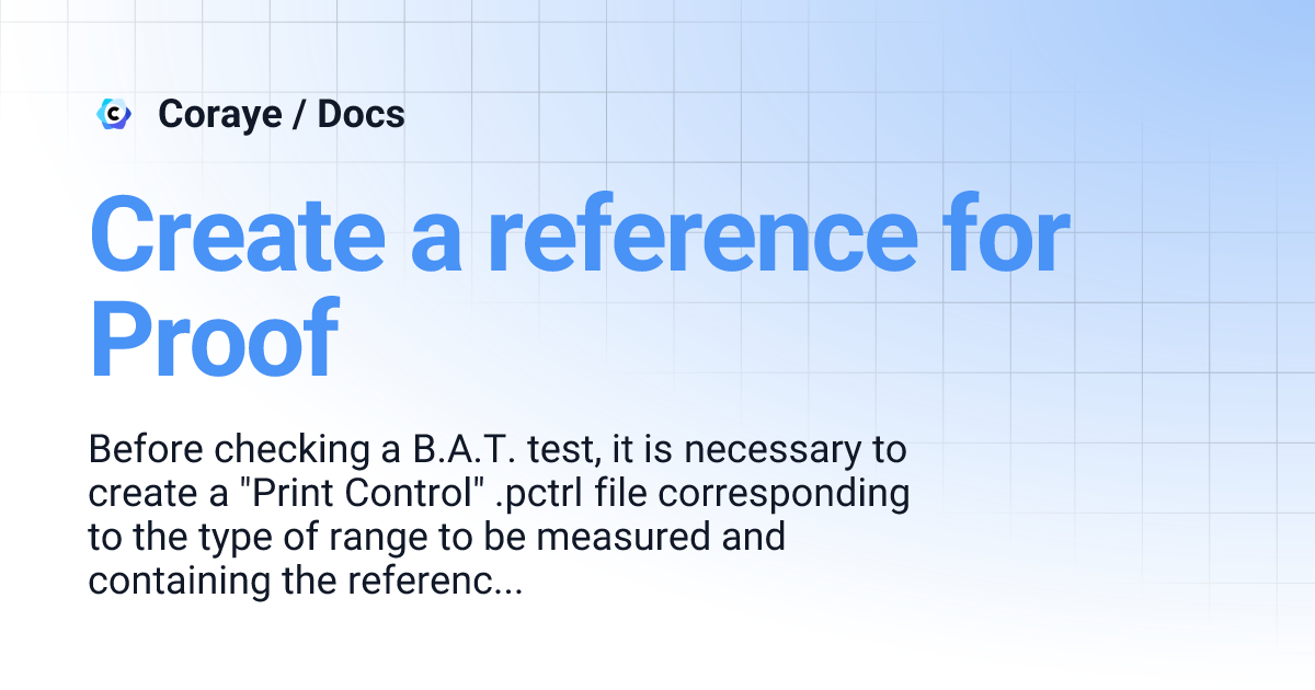 Create a reference for Proof | Coraye / Docs
