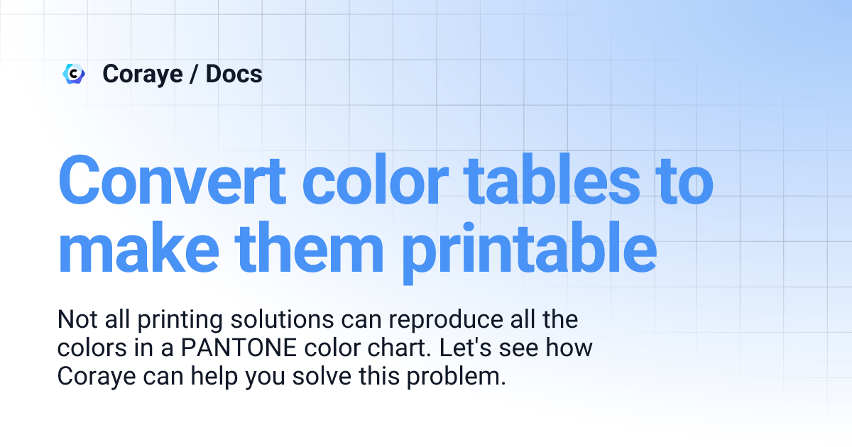 Convert color tables to make them printable | Coraye / Docs