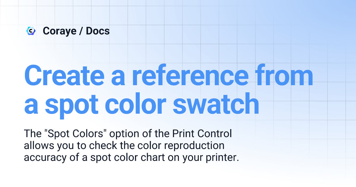 Create a reference from a spot color swatch | Coraye / Docs