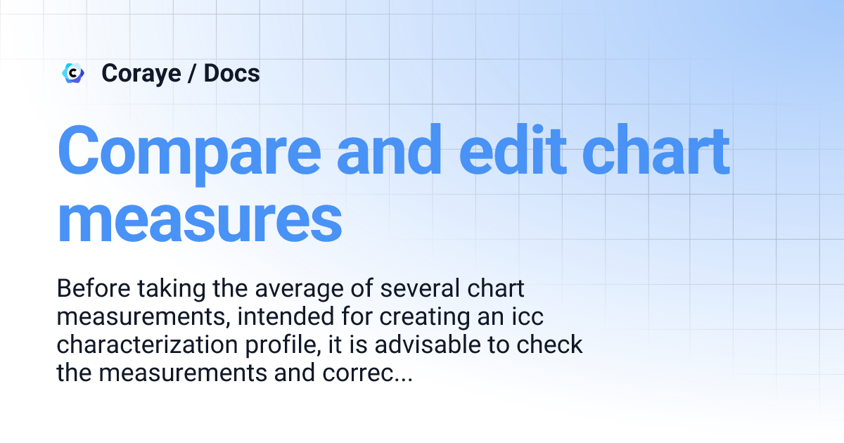 Compare and edit chart measures | Coraye / Docs